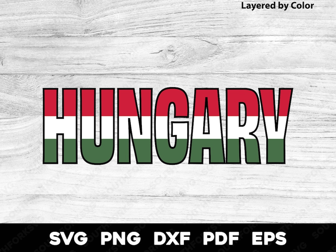 Hungary Hungarian Flag Name Design | Svg Png Dxf Eps Pdf | Vector ...