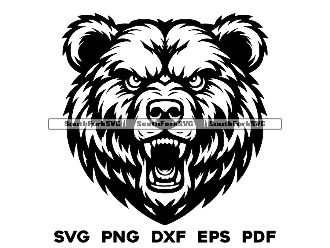 Grizzly Bear Head Middle High School Sports Team Mascot Design | Svg ...