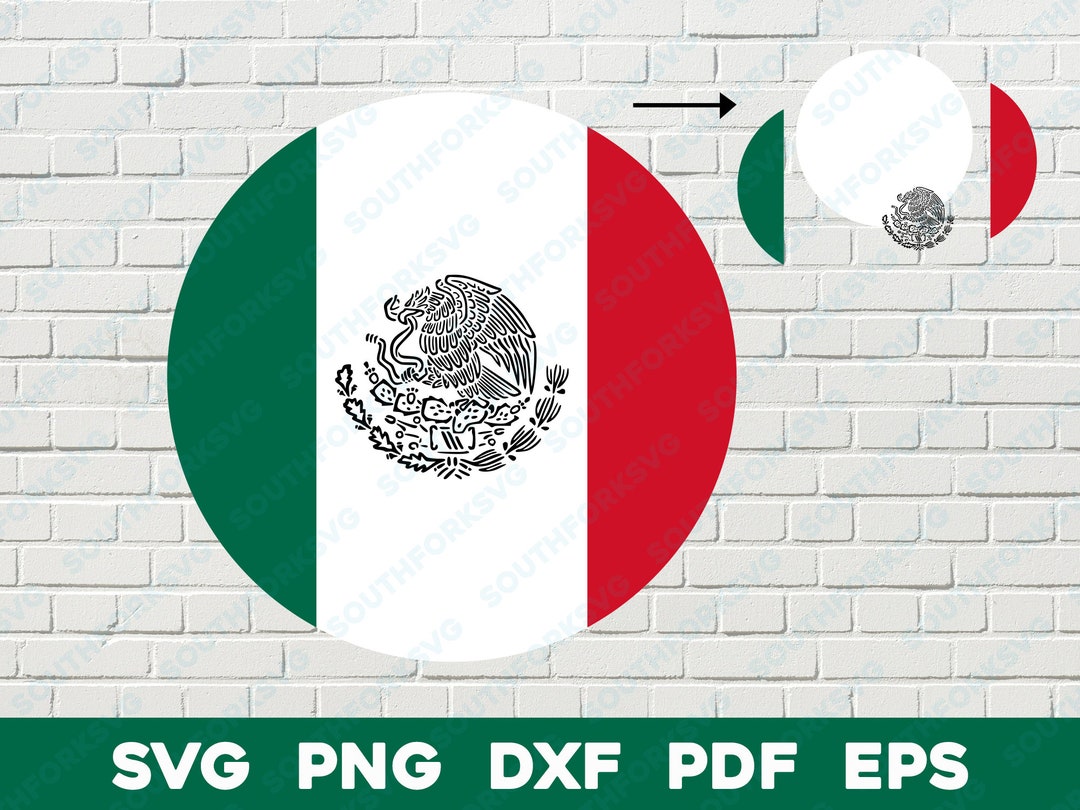 Mexico National Flag Circle Svg Png Dxf Eps Pdf Layered by Color Vector ...