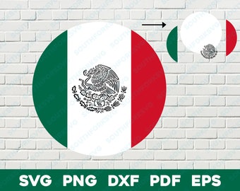 Mexico Circle Flag Svg - Etsy