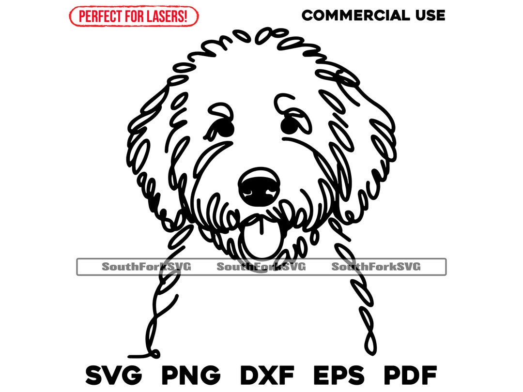 Goldendoodle Dog Minimal Line Art | Svg Png Dxf Eps Pdf | Vector ...
