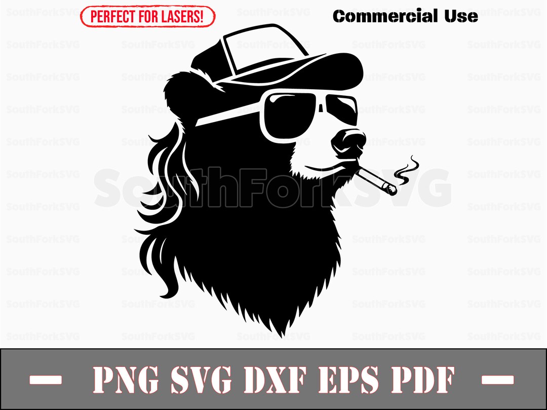 Bear Mullet Trucker Hat Svg Png Dxf Eps Pdf Vector Graphic Design Cut ...