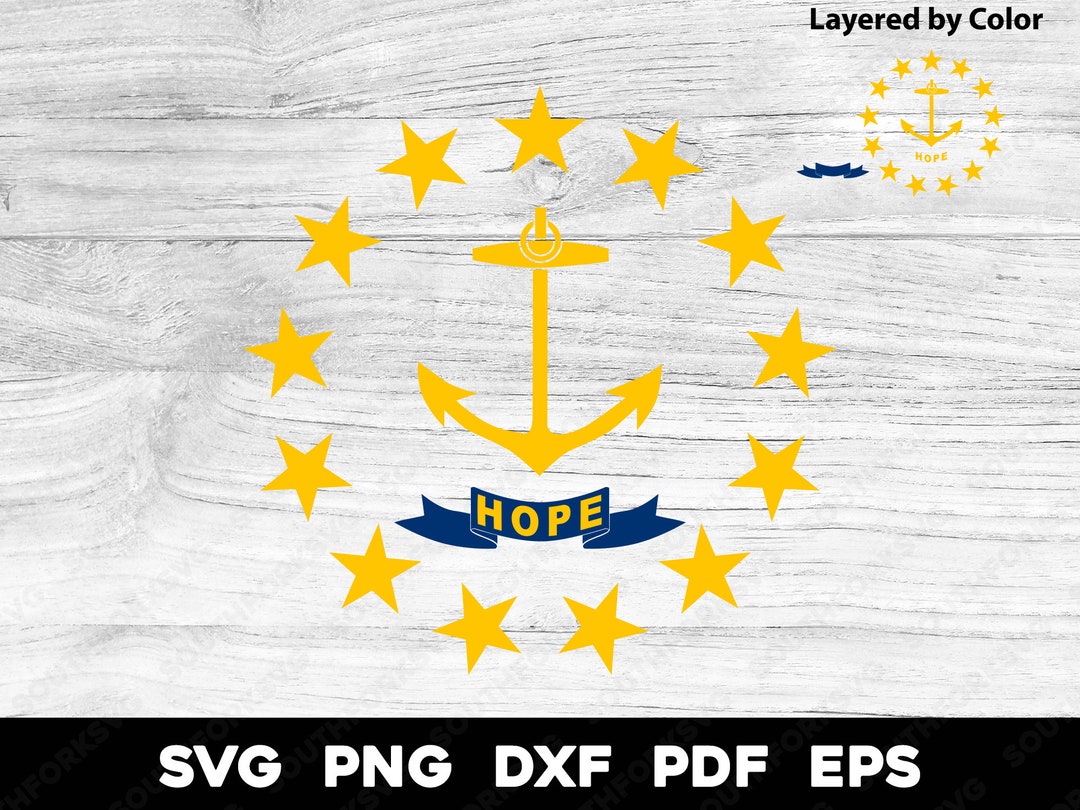 Rhode Island Flag Anchor Emblem Seal | Svg Png Dxf Eps Pdf | Layered by ...