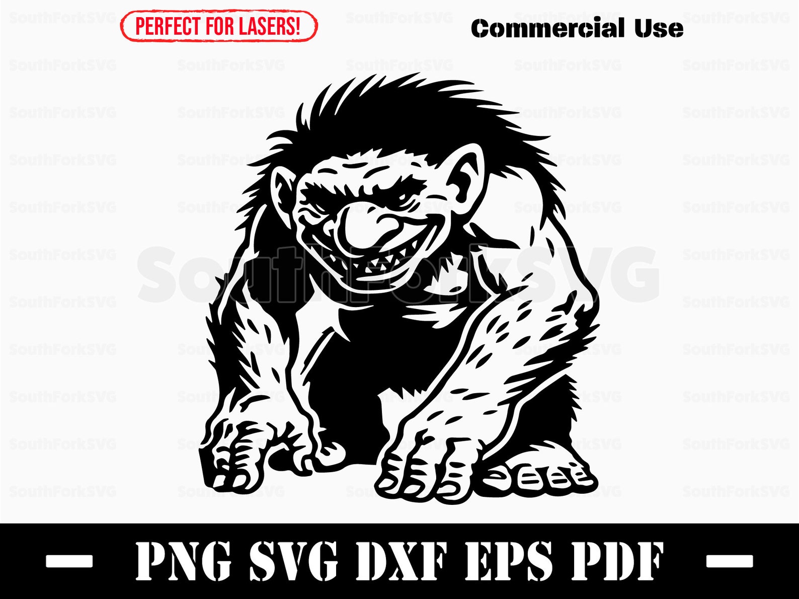 Troll Svg Png Dxf Eps Pdf Files | Cut Print Laser Engraving CNC Dye Sub ...