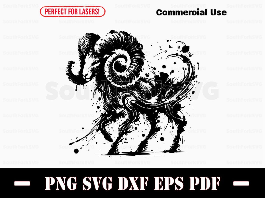 Black Ink Aries Zodiac Sign Symbol Svg Png Dxf Pdf Eps | Vector Graphic ...