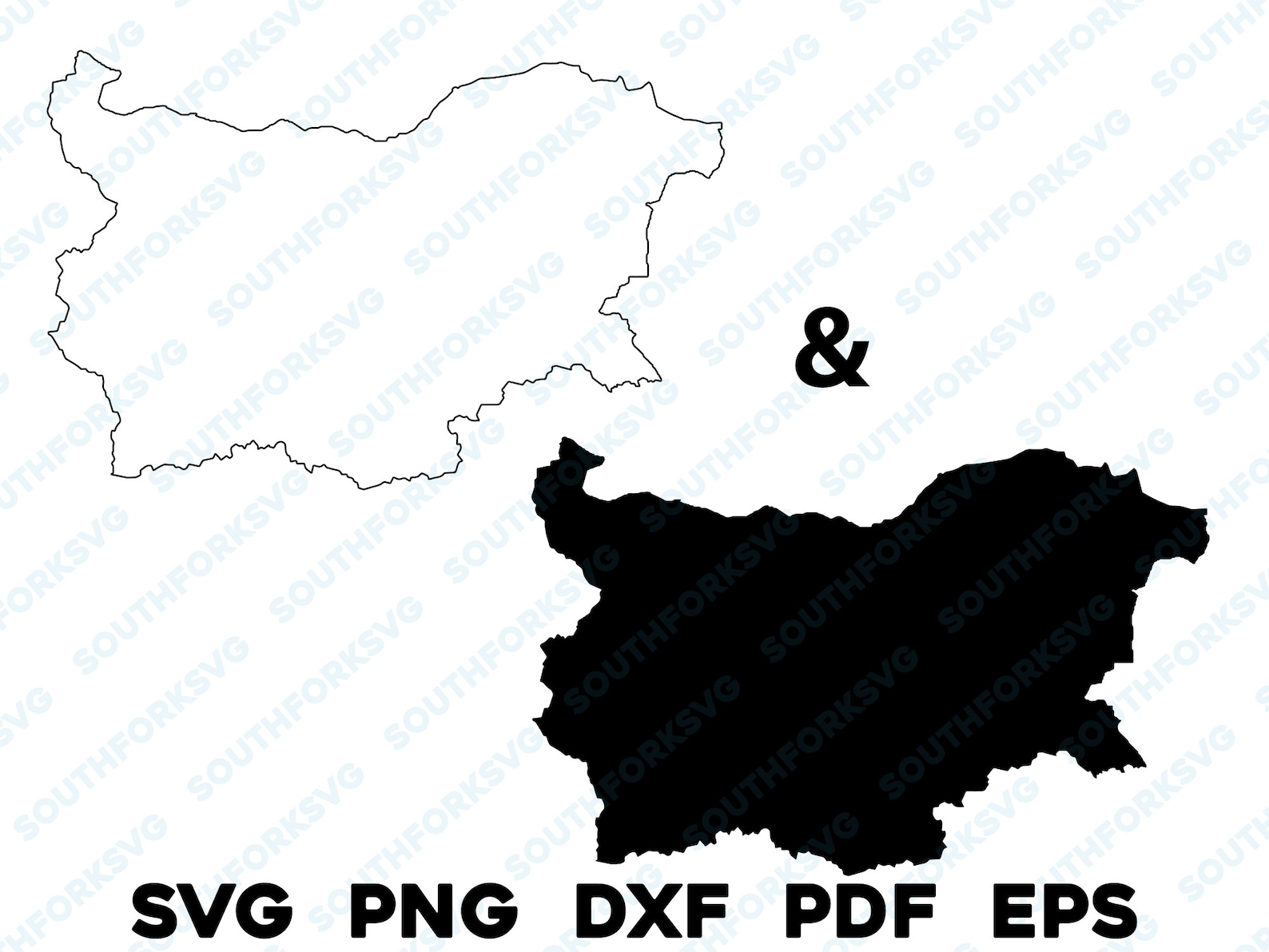 Bulgaria Country Silhouette & Outline Shapes Svg Png Dxf Pdf Eps Vector ...