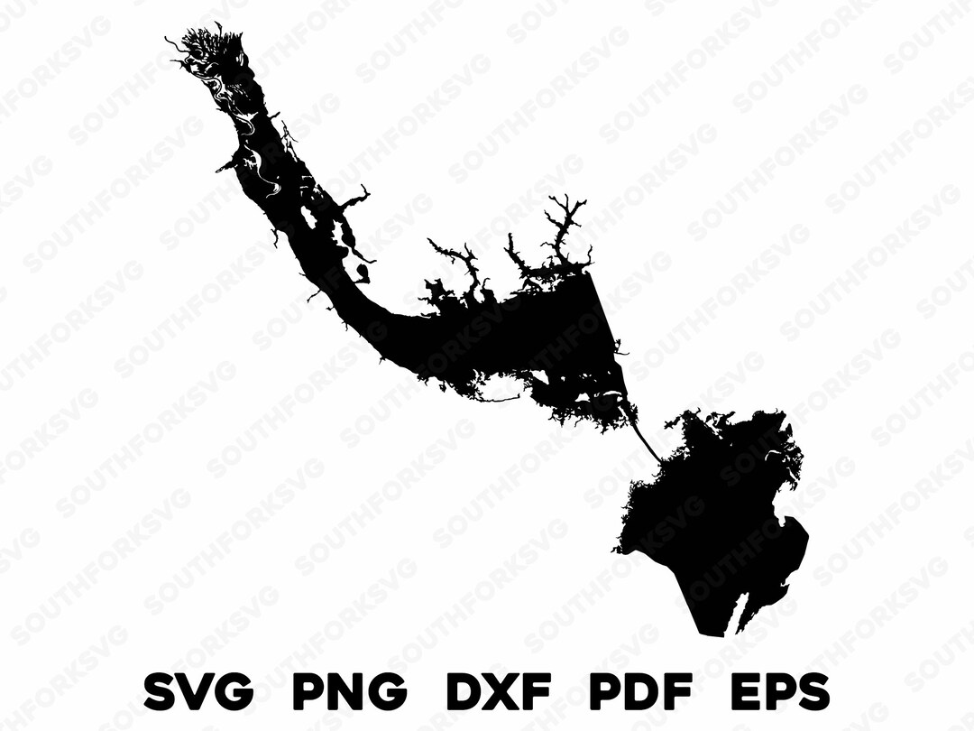 Lake Marion & Lake Moultrie South Carolina Map Shape Silhouette Svg Png ...