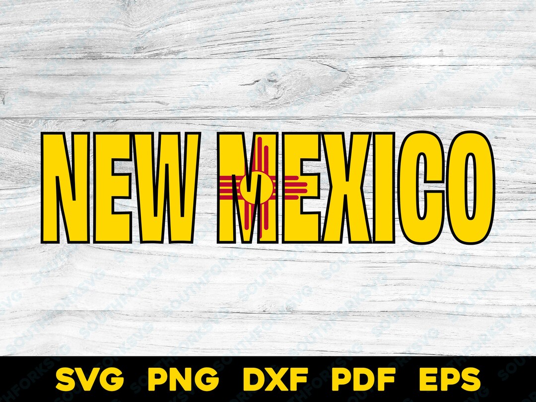 New Mexico State Flag Name Design | Svg Png Dxf Eps Pdf | Vector ...