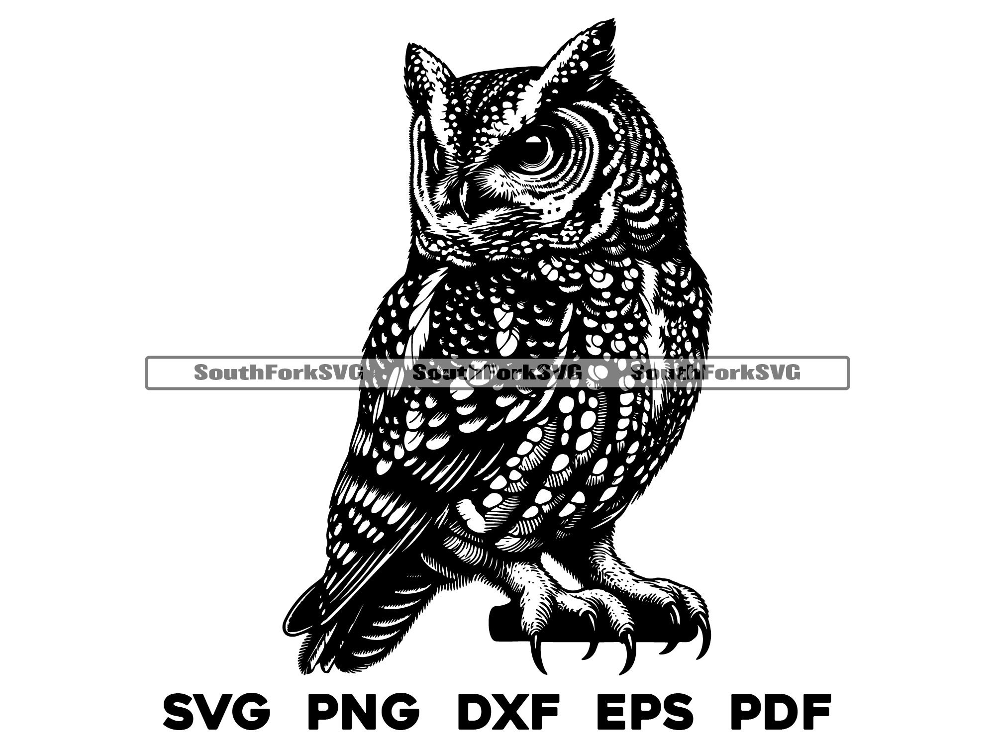 Screech Owl Bird Design | Svg Png Dxf Eps Pdf | Vector Graphic Cut File ...