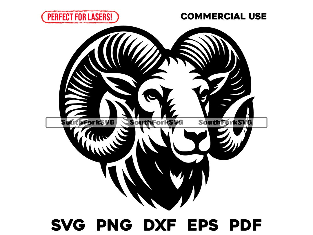 Aries Ram's Head Design | Svg Png Dxf Pdf Eps | Vector Graphic Design ...