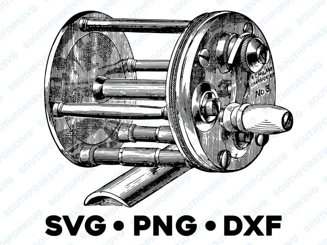 Fishing Reel SVG PNG DXF Vector Graphic Design File - Etsy