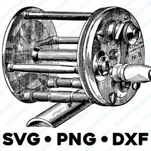 Fishing Reel SVG PNG DXF Vector Graphic Design File Transparent ...