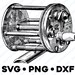 Fishing Reel SVG PNG DXF Vector Graphic Design File Transparent ...