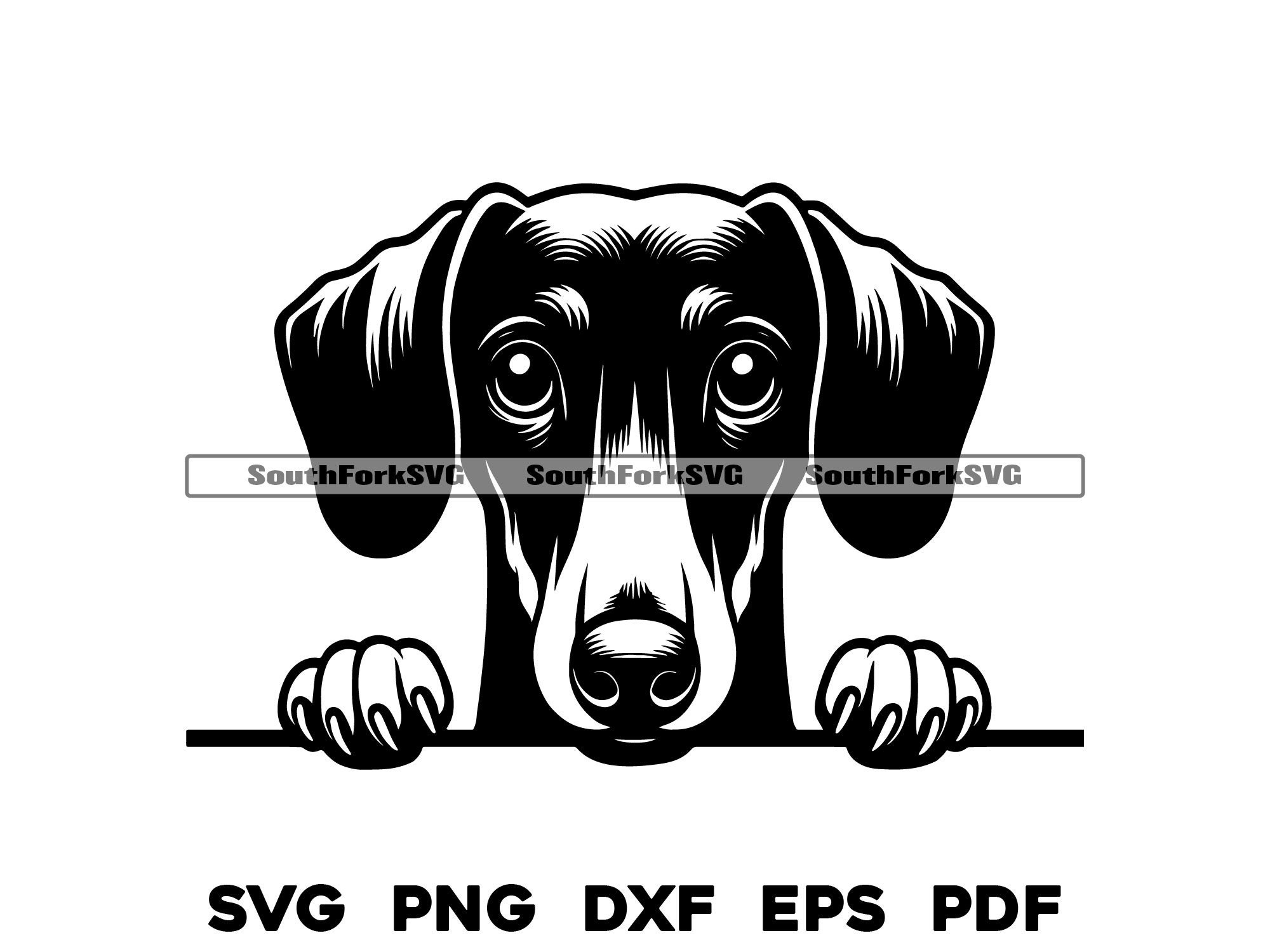 Peeking Dachshund Weiner Dog Head Design Svg Png Dxf Eps Pdf Vector ...
