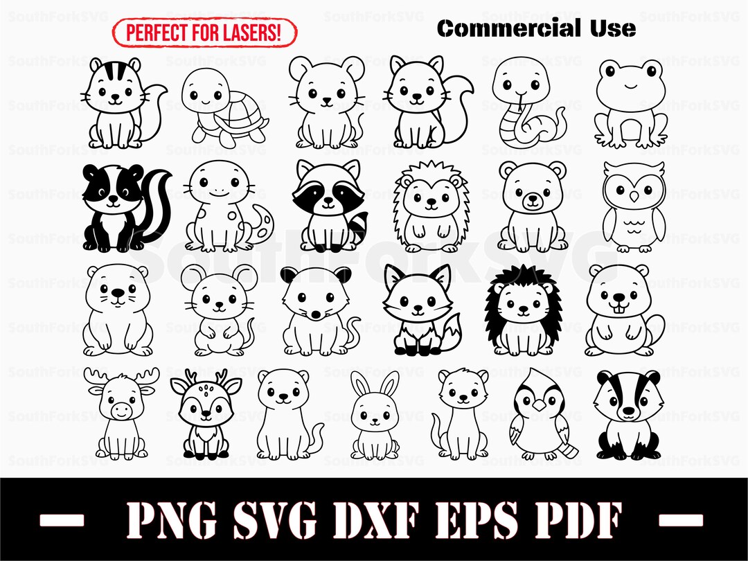 Cute Baby Woodland Animals Bundle Svg Png Dxf Eps Pdf | Vector Graphic ...