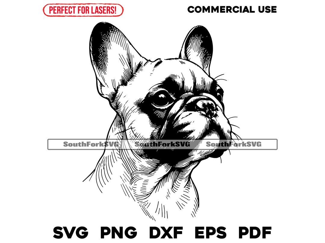 French Bulldog Laser Engrave Files Svg Png Dxf Eps Pdf | Vector Graphic ...