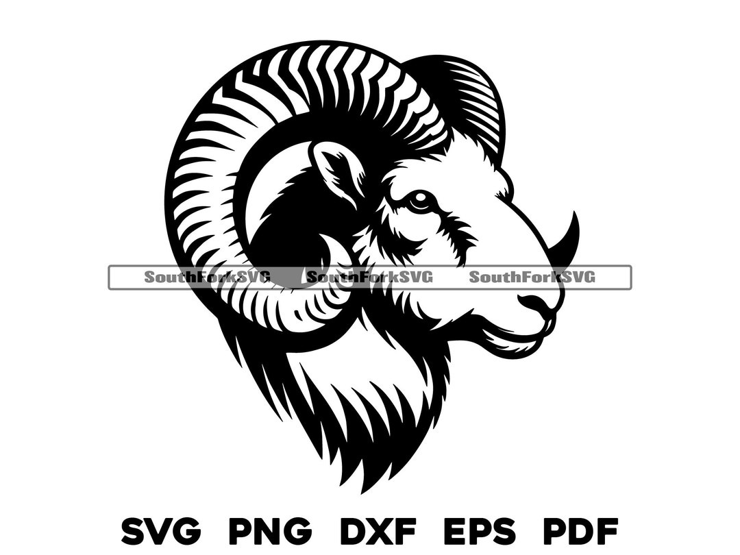 Bighorn Dall Sheep Svg Png Dxf Eps Pdf | Transparent Vector Graphic Cut Print Dye Sub Laser Clip ...