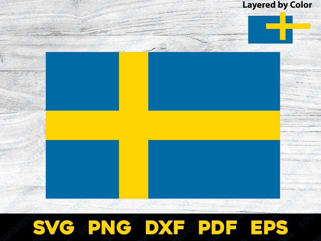 Sweden National Country Flag Layered | Svg Png Dxf Eps Pdf | Vector ...
