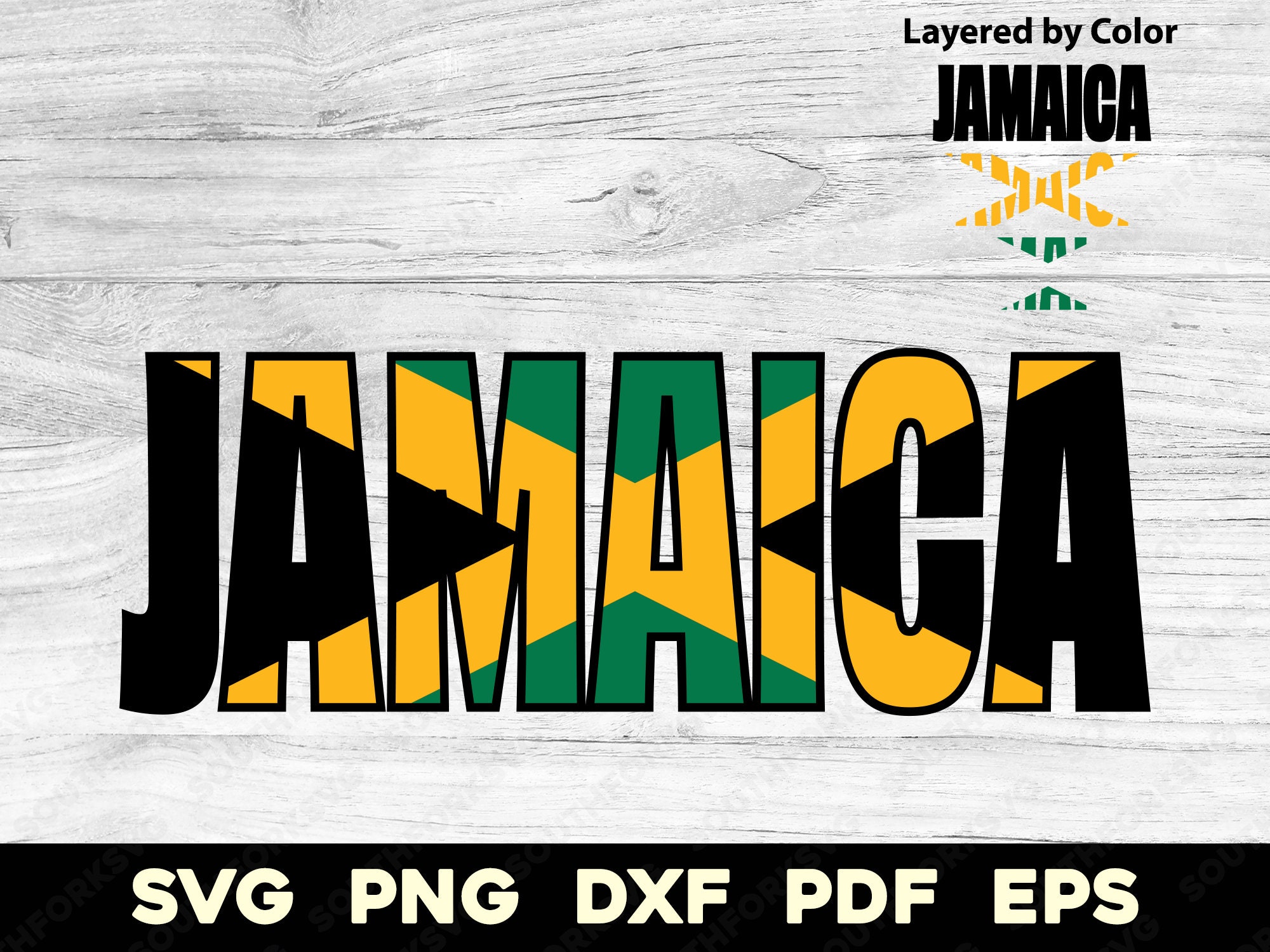 Jamaica Jamaican Flag Name Design | Svg Png Dxf Eps Pdf | Vector ...