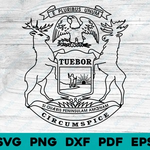 Michigan State Flag Crest Svg Png Dxf Pdf Eps Transparent Vector ...