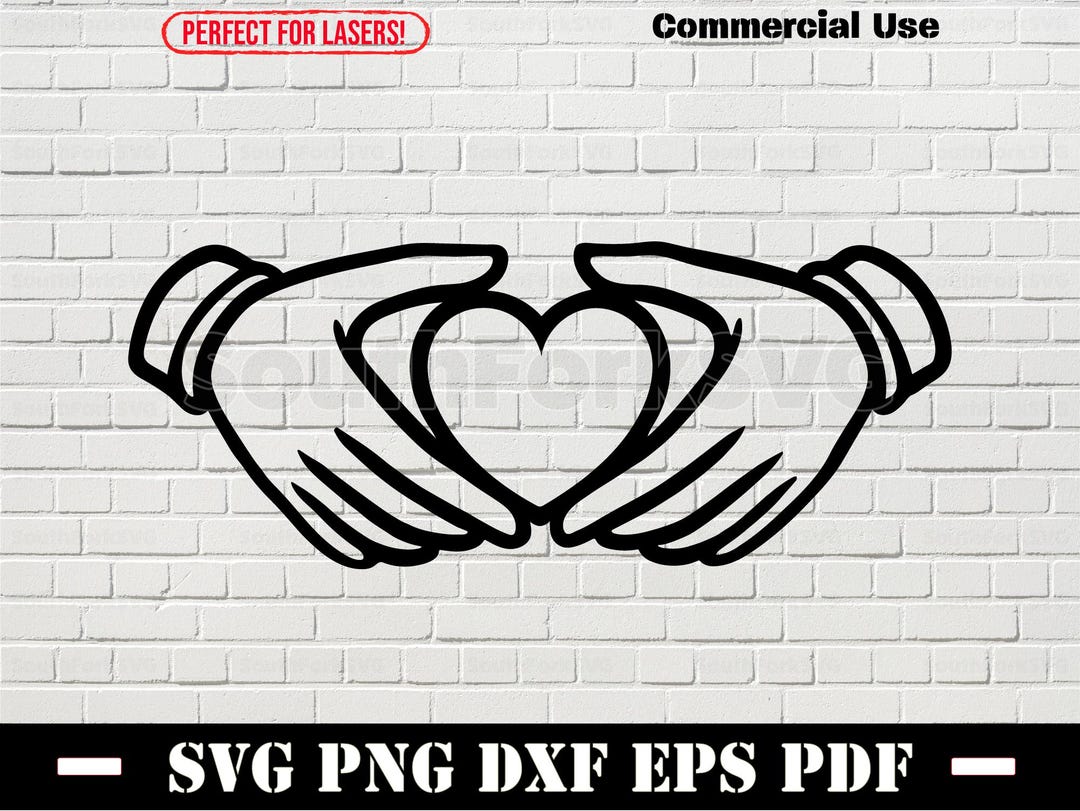 Irish Claddagh Ring Symbol NO CROWN Svg Png Dxf Eps Pdf | Vector ...