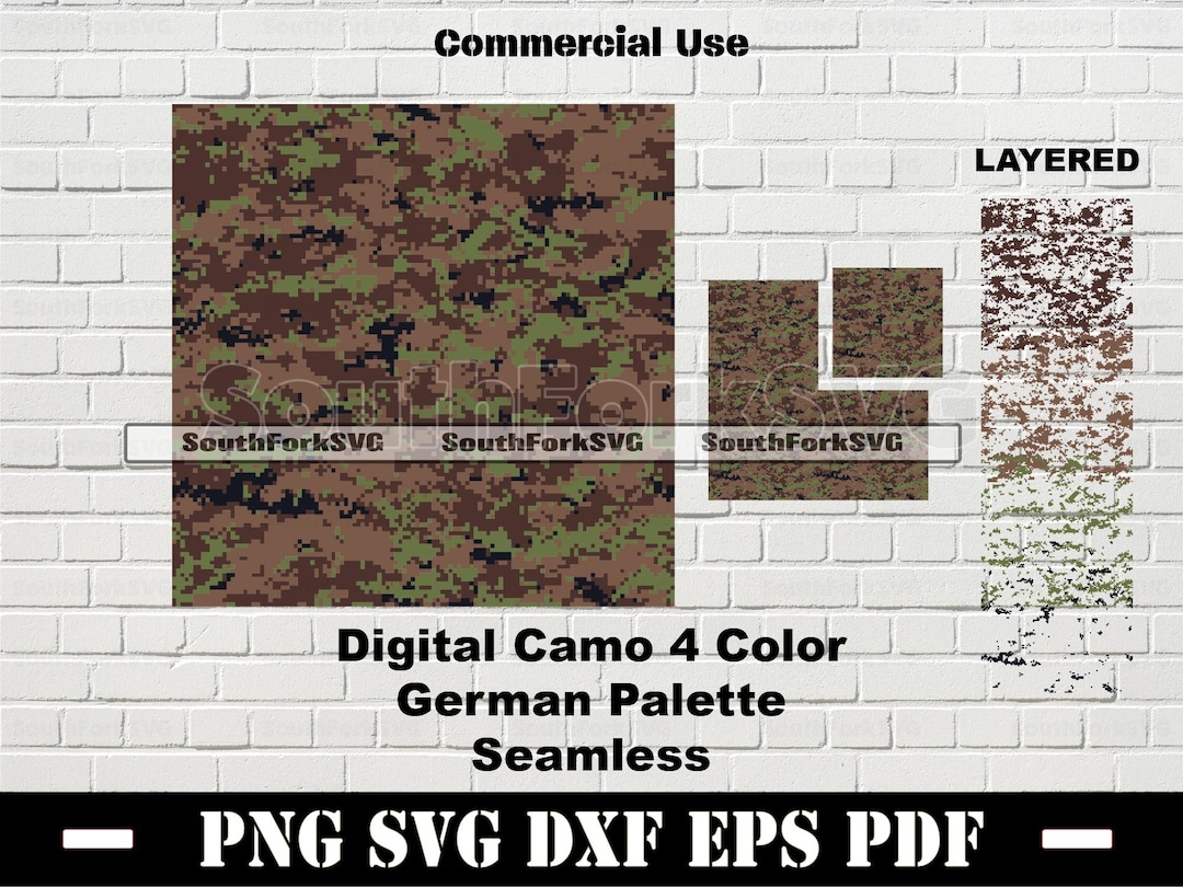 German Palette Digital Camo 4 Color Seamless Pattern | Svg Png Dxf Eps ...