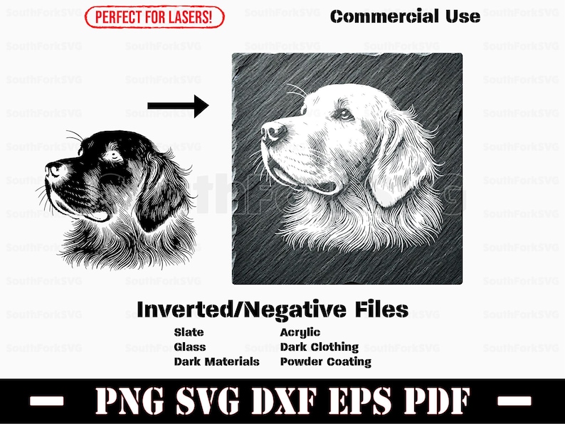 Inverted Golden Retriever Svg Png Dxf Eps Pdf | Vector Cut Print Laser ...