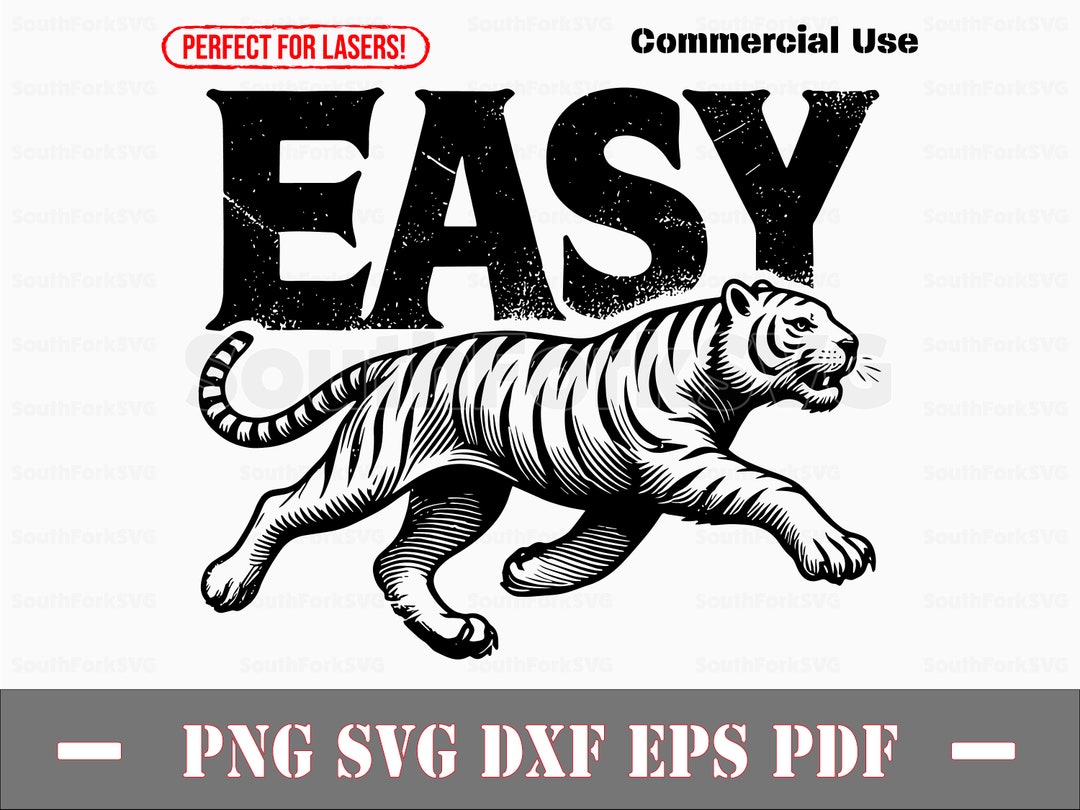 Easy Tiger Distressed Retro Design Svg Png Dxf Eps Pdf Transparent ...
