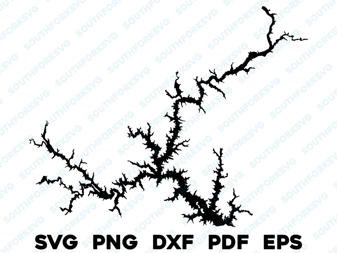 Lake Sinclair Georgia Map Shape Silhouette Svg Png Dxf Pdf Eps Vector ...