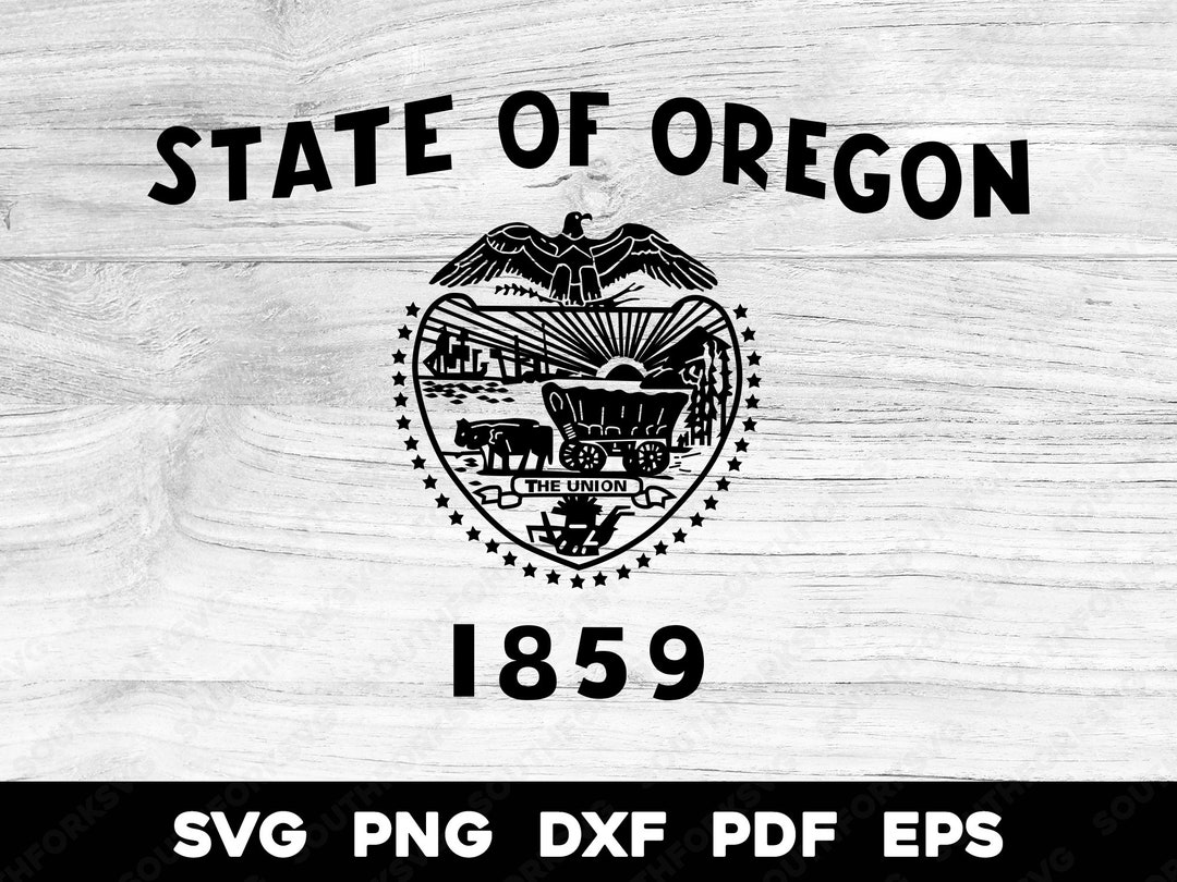 Oregon State Flag Seal Crest Black | Svg Png Dxf Eps Pdf | Vector ...