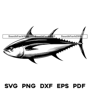 Tuna Fish Design Svg Png Dxf Eps Pdf | Laser Engrave Cut Print Files ...