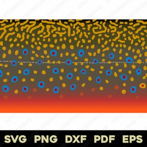 Brook Trout Skin Pattern 3 Svg Png Dxf Eps Pdf Rainbow Brook Brown ...