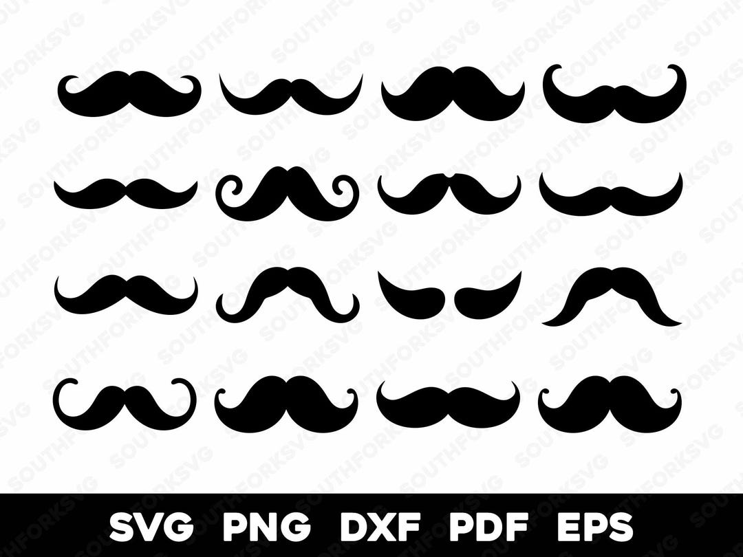 Mustaches Bundle | Svg Png Dxf Eps Pdf | Vector Graphic Cut File Laser ...