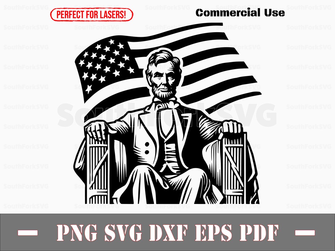 Lincoln Memorial American Flag Svg Png Dxf Eps Pdf | Vector Graphic ...