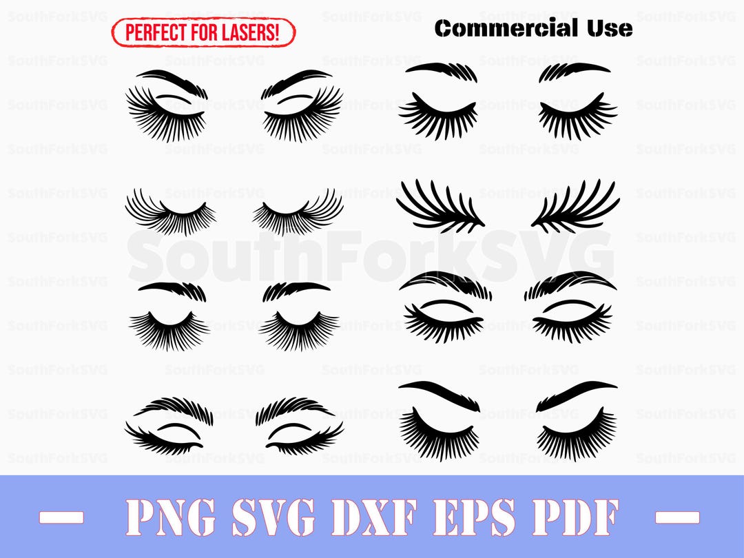 Simple Eyelashes SVG Bundle Svg Png Dxf Eps Pdf | Vector Graphic Cut ...