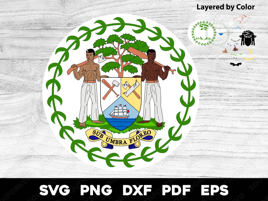 Belize Flag Crest Seal | Svg Png Dxf Eps Pdf | Layered by Color Vector ...