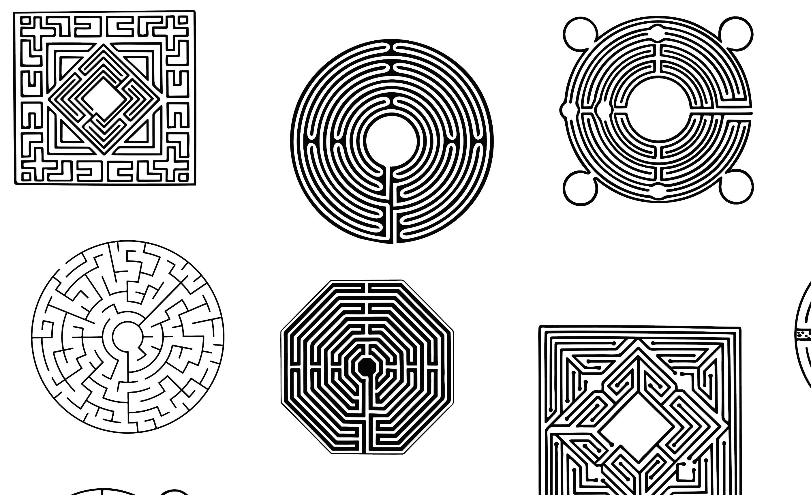 Mazes & Labyrinths Bundle SVG PNG DXF Symbol Vector Transparent Cameo ...
