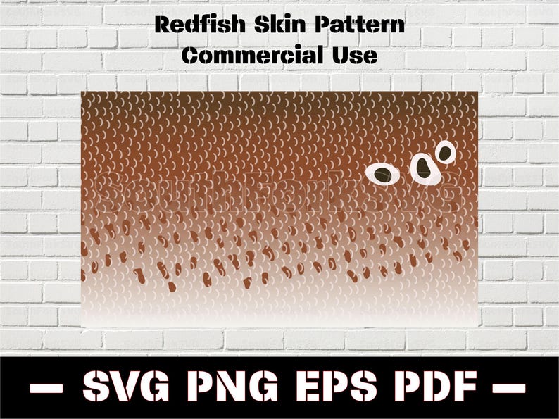 Redfish Red Drum Skin Pattern Svg Png Eps Pdf | Saltwater Ocean Sea ...