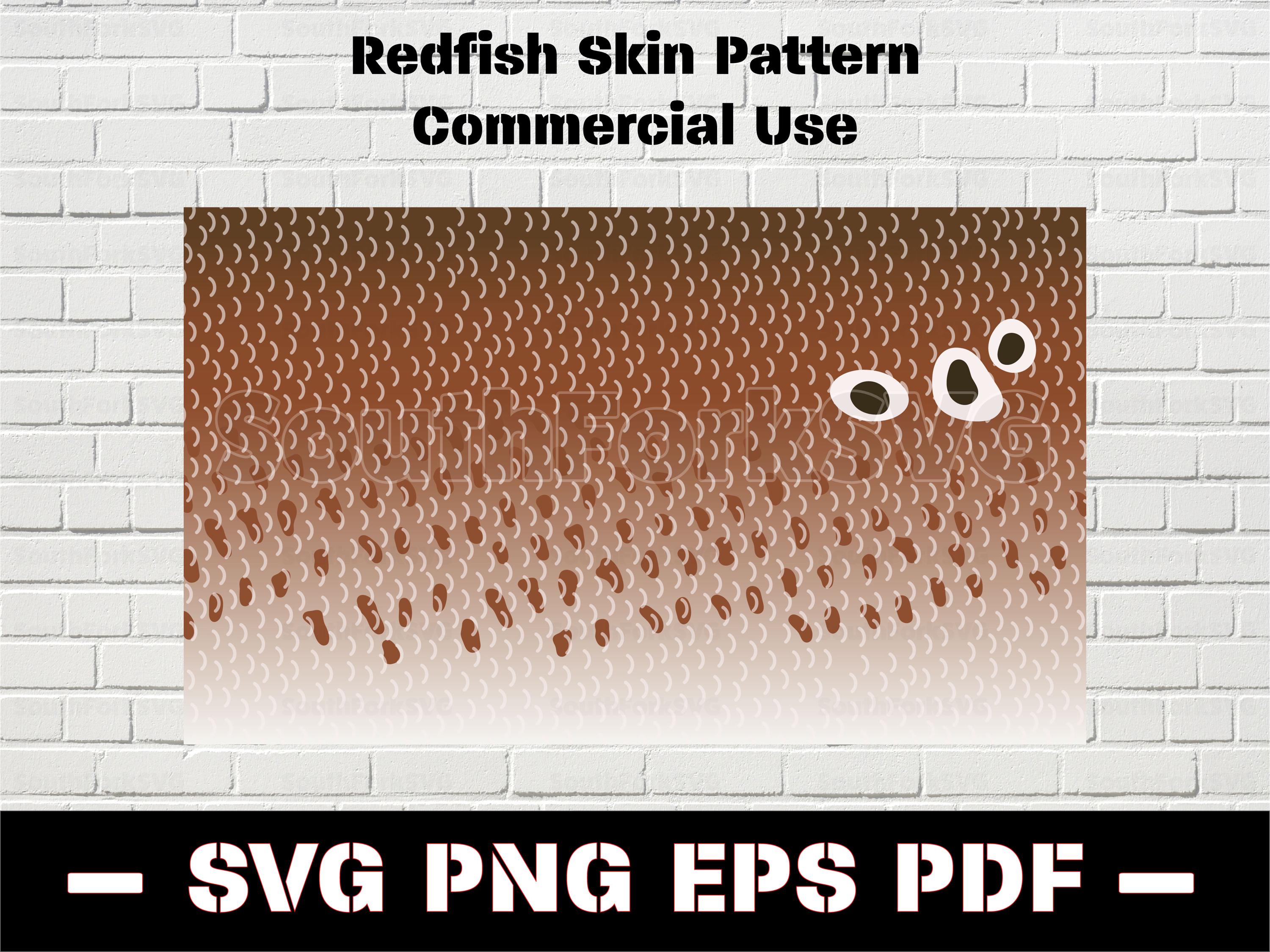 Redfish Red Drum Skin Pattern Svg Png Eps Pdf | Saltwater Ocean Sea ...