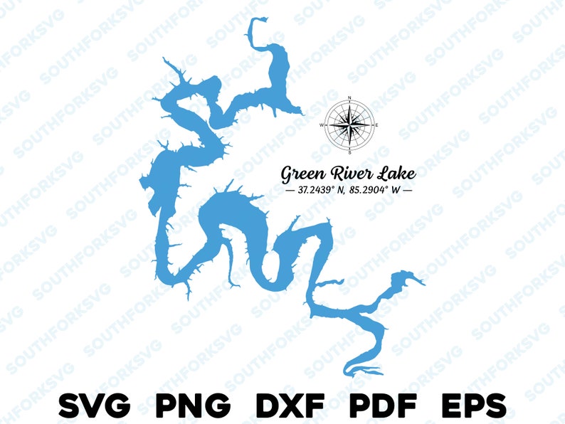 Green River Lake Kentucky Map Shape Silhouette Outline Svg Png - Etsy