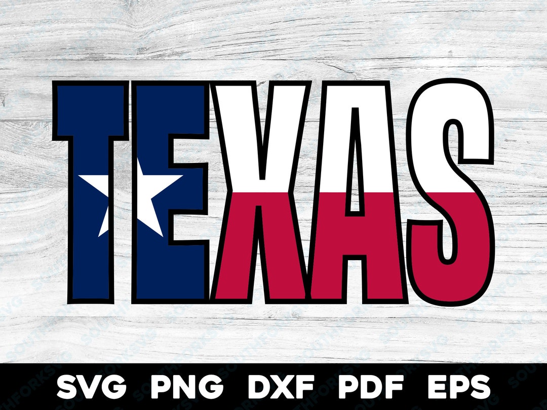 Texas State Flag Name Design | Svg Png Dxf Eps Pdf | Layered Vector ...