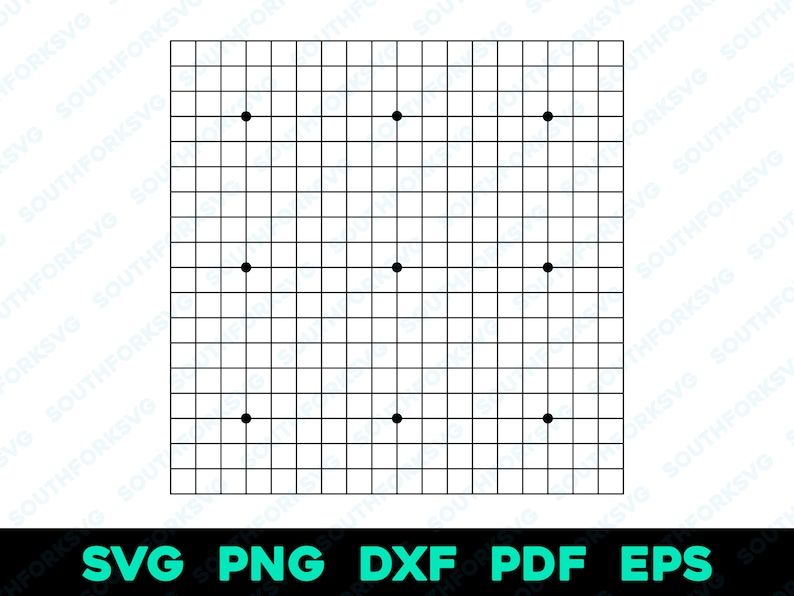 Go Game Board Svg Png Dxf Eps Pdf Graphic Design Cut File Laser Engrave ...
