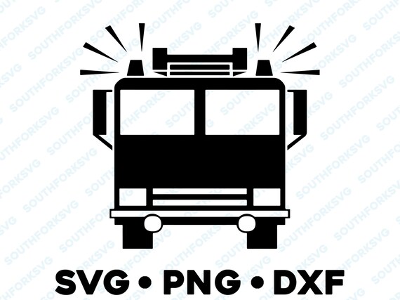 Fire Truck SVG PNG DXF Transparent Vector Graphic Design Cut | Etsy