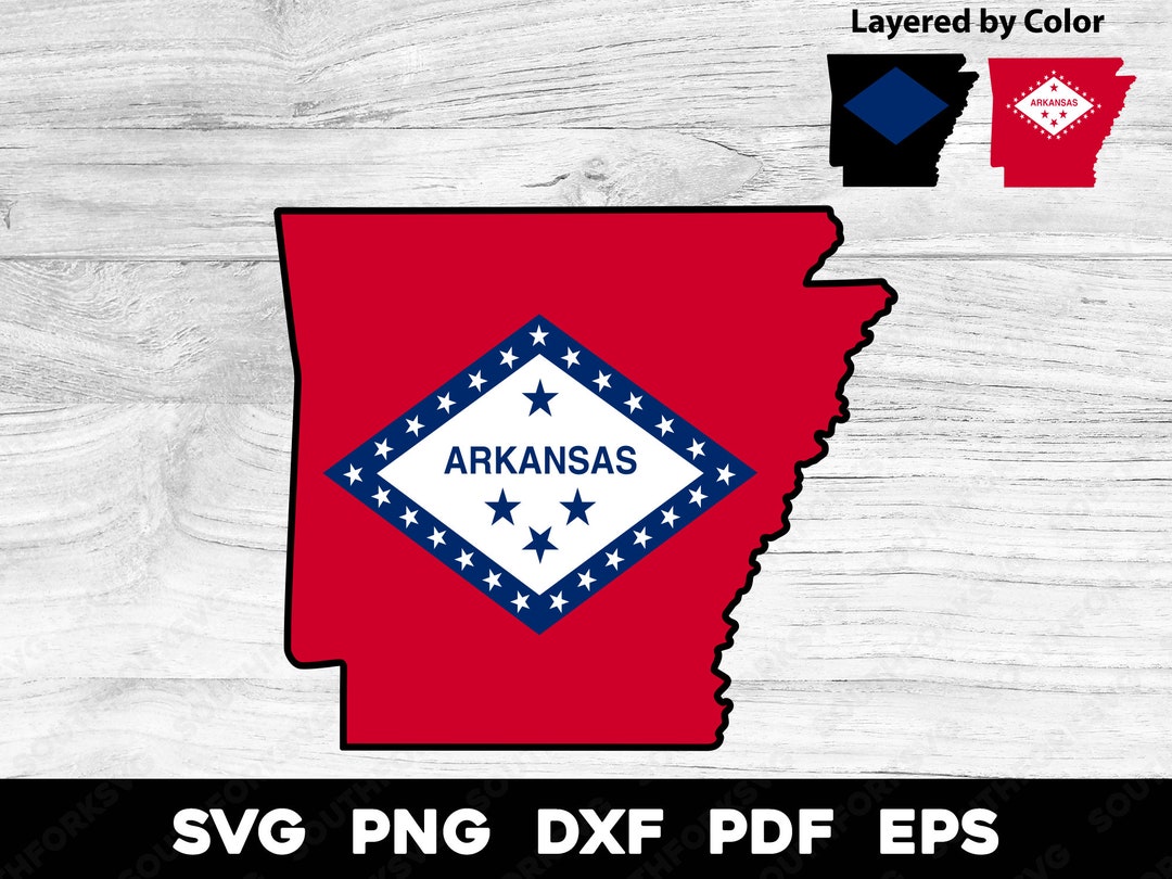 Arkansas Flag State Shape Design | Svg Png Dxf Eps Pdf | Vector Graphic ...