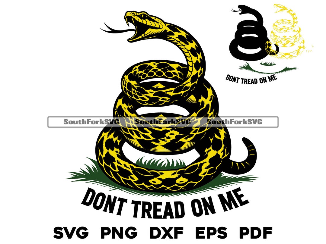 Don't Tread on Me Rattlesnake Gadsden Flag Layered by Color Svg Png Dxf ...