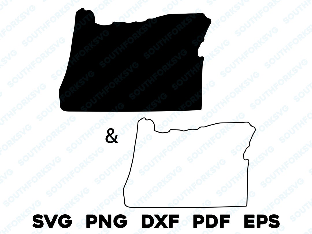 Simple Oregon State Silhouette & Outline Shapes Svg Png Dxf Pdf Eps ...