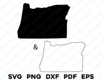Oregon Map Dxf - Etsy