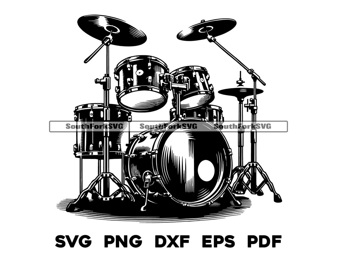 Drum Set Vector Design 1 | Svg Png Dxf Eps Pdf | Vector Graphic Design ...