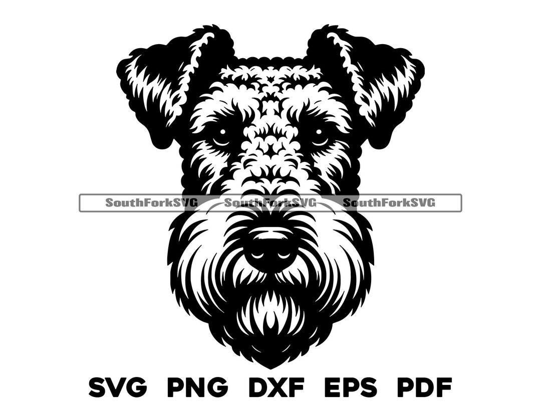 Airedale Terrier Dog Head Design | Svg Png Dxf Eps Pdf | Vector Graphic ...