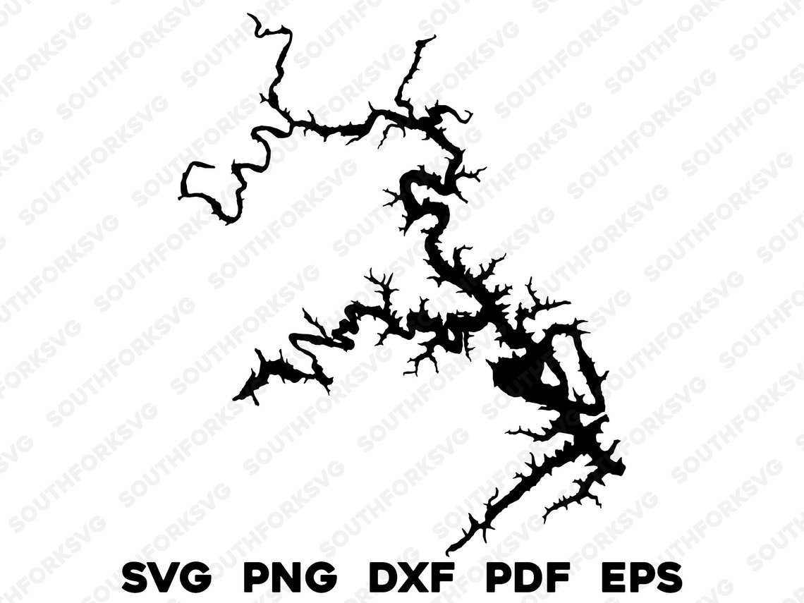 Philpott Lake Virginia Map Shape Silhouette Outline Svg Png Dxf Pdf Eps ...